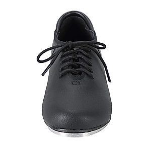 Linodes PU Leather Lace Up Tap Shoe Dance Shoes for Women and Men's Dance Shoes-Black-8M