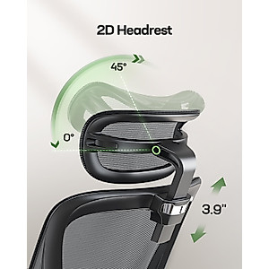 Marsail Ergonomic Office Chair Desk Chair,Gaming Chair with Height Adjustable Lumbar Support,Breathable Mesh Seat Adjustable Swivel Rolling Home Executive, Adjustable Armrest& 90-135°Rocking,Black