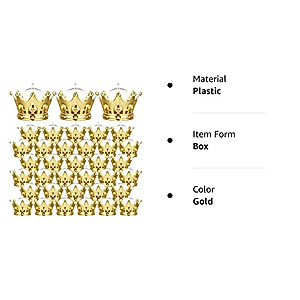Honeydak Gold Fillable Crown with Dome Party Favors Decorative Crown Candy Storage Boxes Fillable Golden Crown Candy Containers for Baby Shower Princess Birthday Party Supplies (36 Pieces)