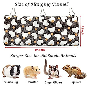 Vehomy 3Pcs Sugar Glider Hamster Hammock Hanging Tunnel and Warm Bed Soft Mat Set for Small Animals Hanging Hammock Cage Accessories Hideout Swing for Squirrel Ferret Rat Chincilla Guinea Pig
