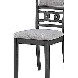 New Classic Furniture Gia 5-Piece Round Dining Set with 1 Dining Table and 4 Chairs, 47-Inch, Gray