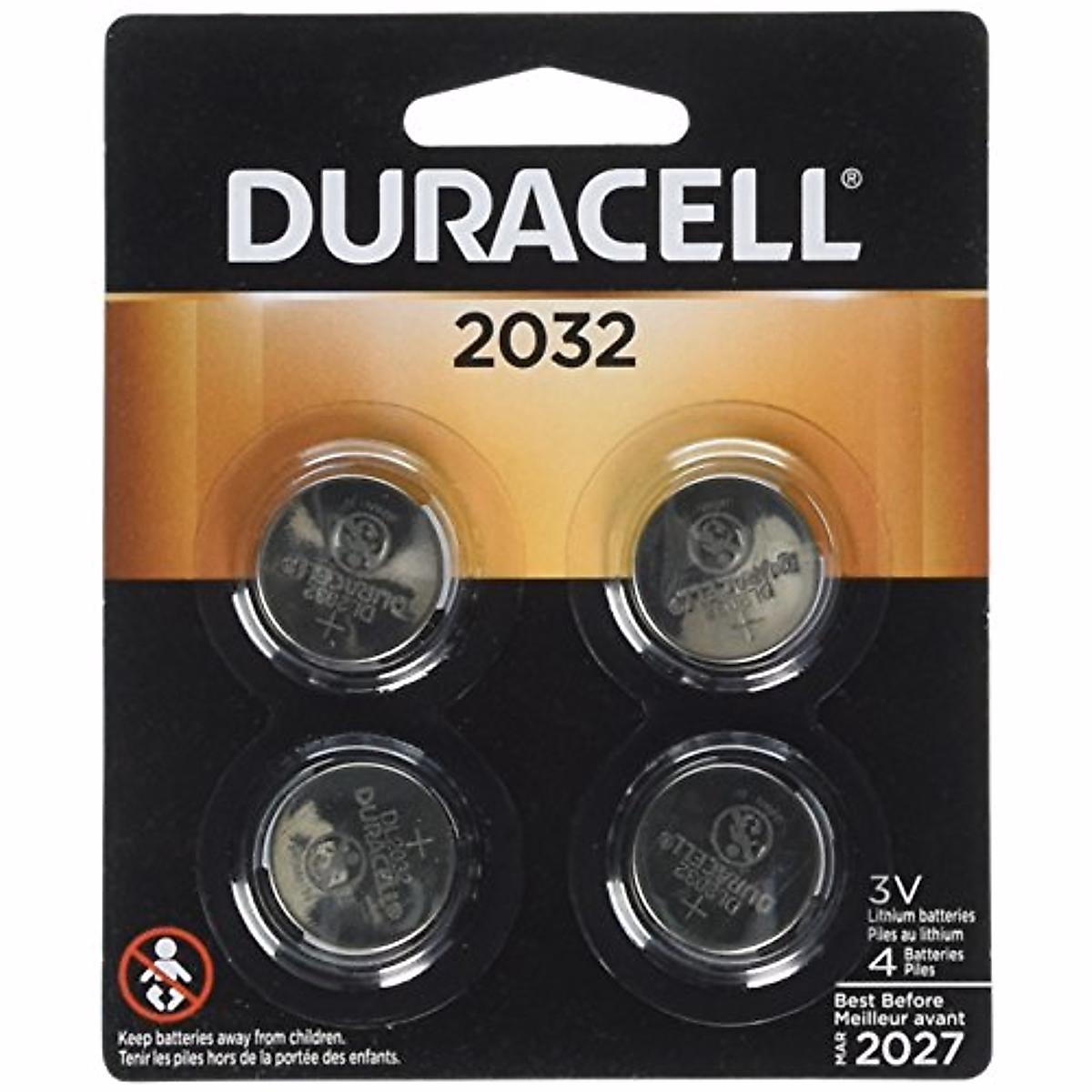Duracell Lithium 2032 3 volt Security and Electronic Battery 4 pk