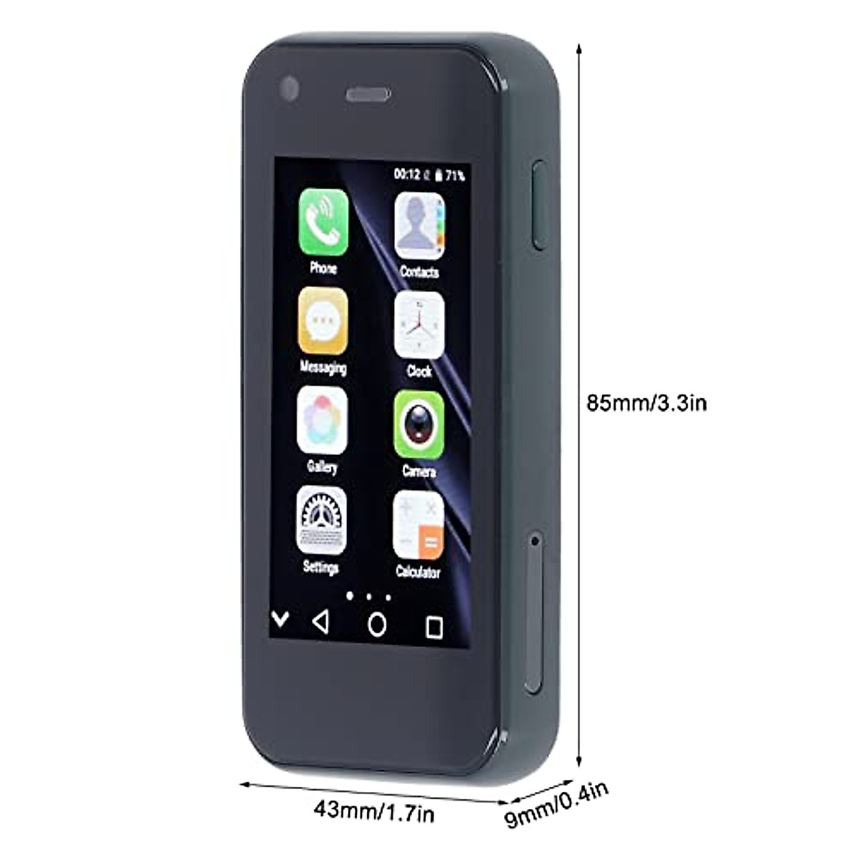 Small Mini Smartphone 3G, Dual SIM Unlocked Cell Phone 1GB RAM 8GB ROM, 2.5 Inch Android6 Mobile Phone for Seniors Kids Gifts, 2+5MP HD Camera, 1580mAh Battery (Green)