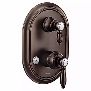 Moen UTS4311ORB Weymouth M-CORE 3-Series 2-Handle Shower Trim with Integrated Transfer, Valve Required, Oil Rubbed Bronze