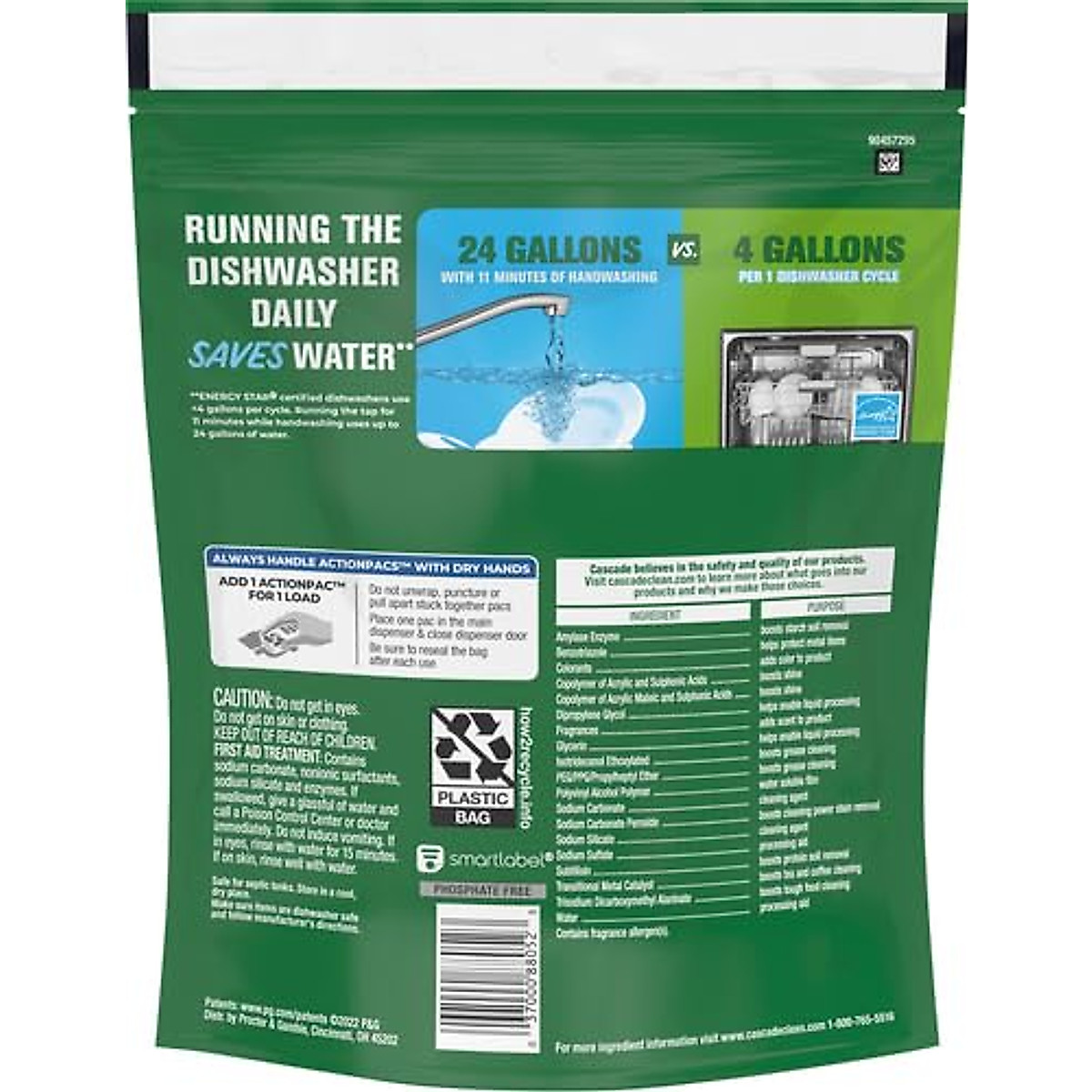 Cascade Complete ActionPacs, Dishwasher Detergent Pods, Fresh, 27 Count