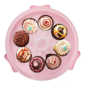 Dicunoy 24 Cupcake Carrier for Transport, Tall Cake Carrier Holder with Handle, 3 Tier Portable Desserts Storage Transporter Container Box with Lid for Pie, Cookies, Christmas, Thanks Giving Day