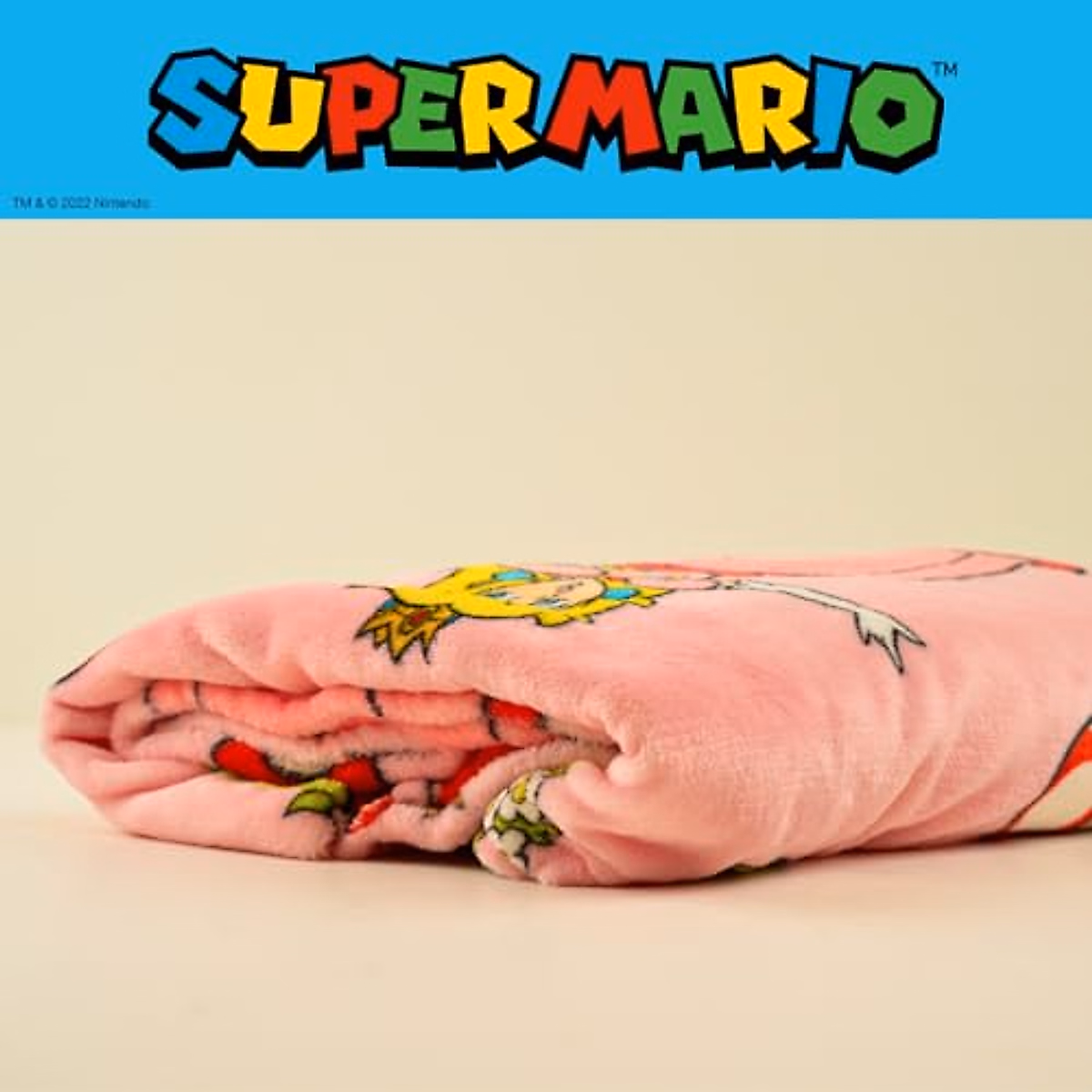 Nintendo Super Marios Bros. Princess Peach Girl Bedding Super Soft Silk Touch Throw, 46 in x 60 in, (Officially Licensed Product)