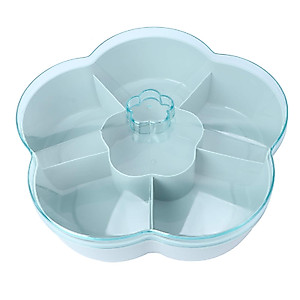 1pc Snack Storage Box Containers with Lids Divided Serving Tray Fruits Serving Container Nut Trays Home Snack Tray Divided Fruit Candy Flowers (polystyrene) To Rotate Food Box