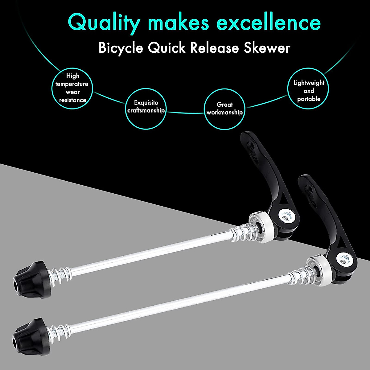 Alomejor Bike Skewer Quick Release Skewers Front & Rear Hub Skewers for Mountain Bike Road
