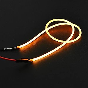 KIESEV 5Pcs 260mm Flexible Soft Filament DC3V Cob LED Flexible Lamp Parts 2200k Diode Pink Red Green Blue Edison Bulb DIY Light Decoration (2200K)
