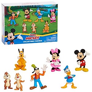 Mickey Mouse 7-Piece Figure Set, Mickey Mouse Clubhouse Toys, Officially Licensed Kids Toys for Ages 3 Up, Amazon Exclusive