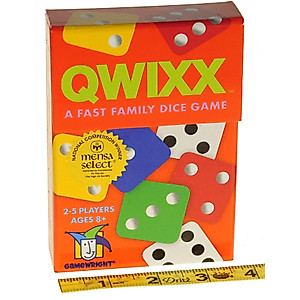 Deluxe Games and Puzzles QWIXX Dice Game, 2 Replacement Scoresheet Packs, RED Velvet Drawstring Pouch, Bundled Items