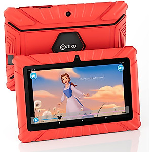 Contixo Kids Tablet V8, 7-inch HD, Ages 3-7, Toddler Tablet with Camera, Parental Control - Android 11, 16GB, WiFi, Learning Tablet for Children, 50+ Disney Storybooks Apps and Kid-Proof Case, Red