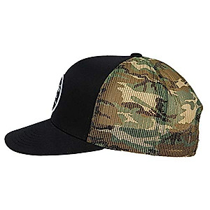 Brixton Men's Wheeler Medium Profile Adjustable Mesh Hat, Blackcamo, One Size