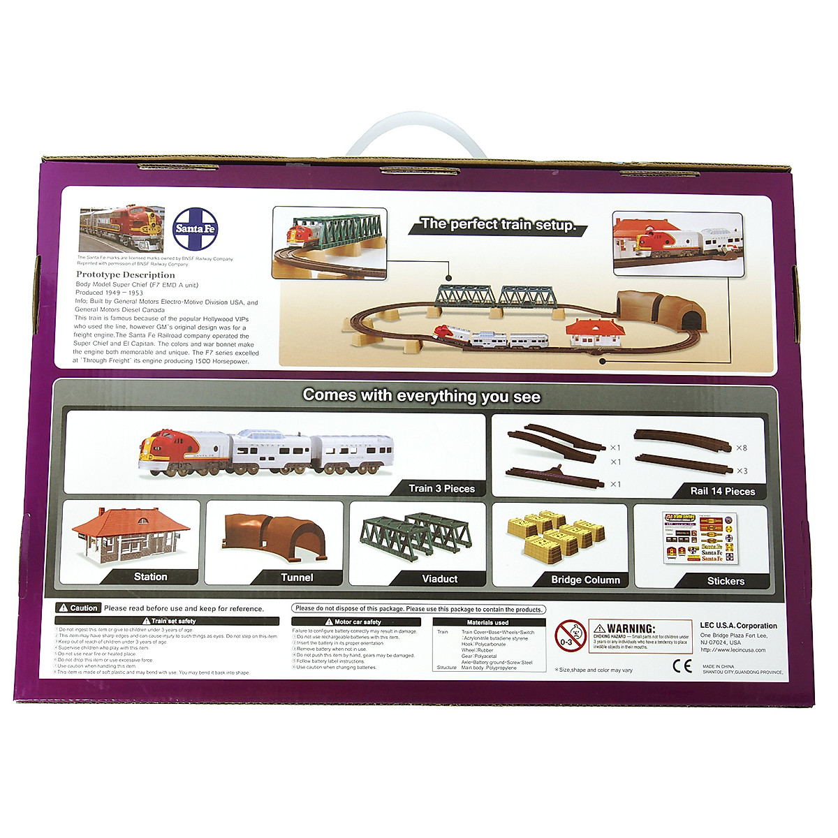 LEC USA 1950 Santa Fe Super Chief F7 EMD Battery Operated Train Set