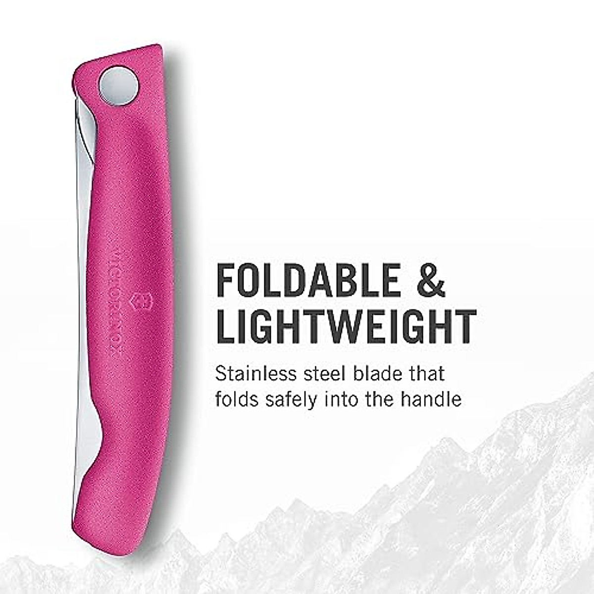 Victorinox Swiss Classic Foldable Paring Knife, Wavy Edge Pink 4.3 in
