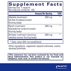 Pure Encapsulations M/R/S Mushroom Formula | Hypoallergenic Supplement Promotes Immune Health and Provides Broad-Spectrum Physiological Support | 120 Capsules