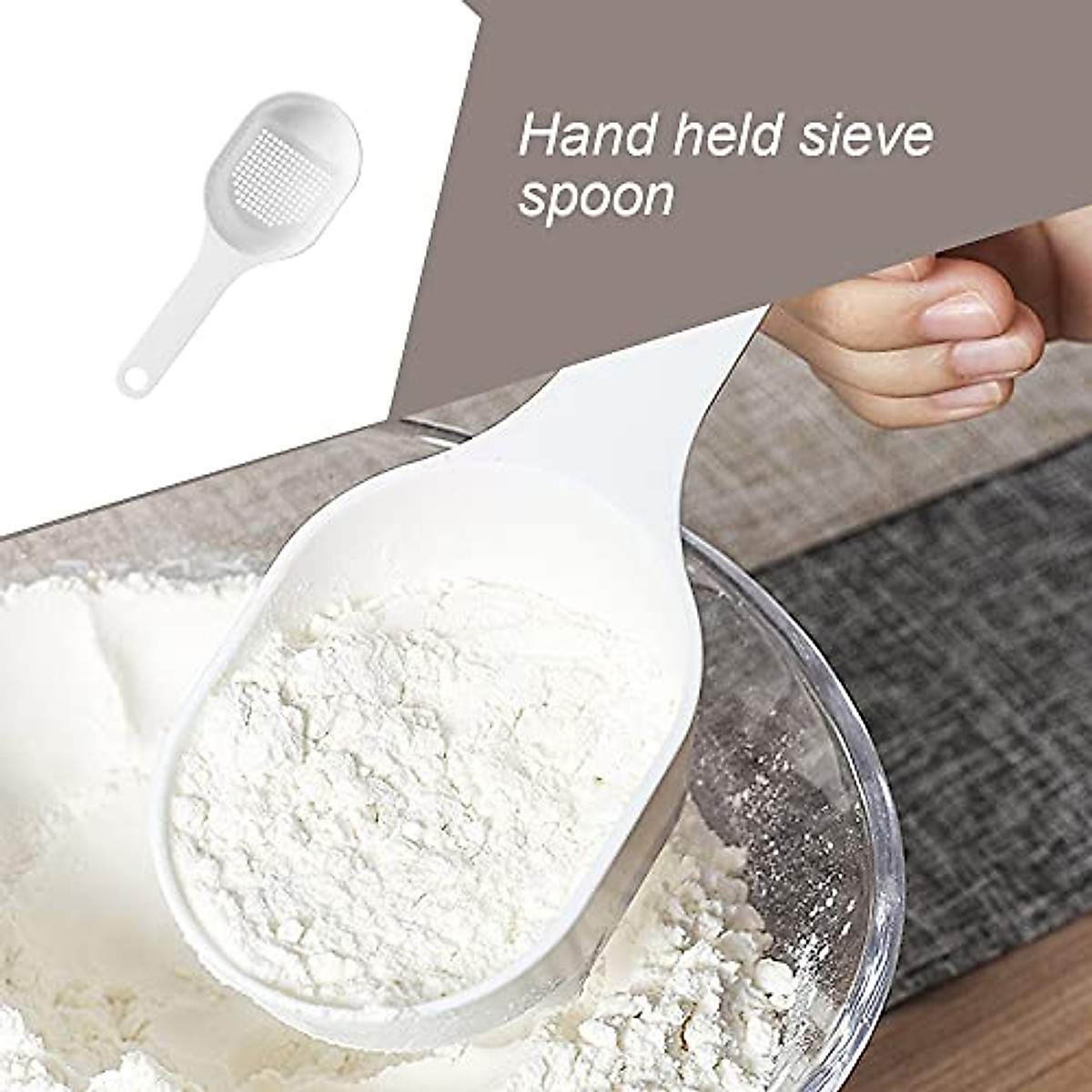 2 Pcs Flour Dusters Fine Mesh Flour Sifters Simple Design Sugar Shakers for Kitchen Cooking