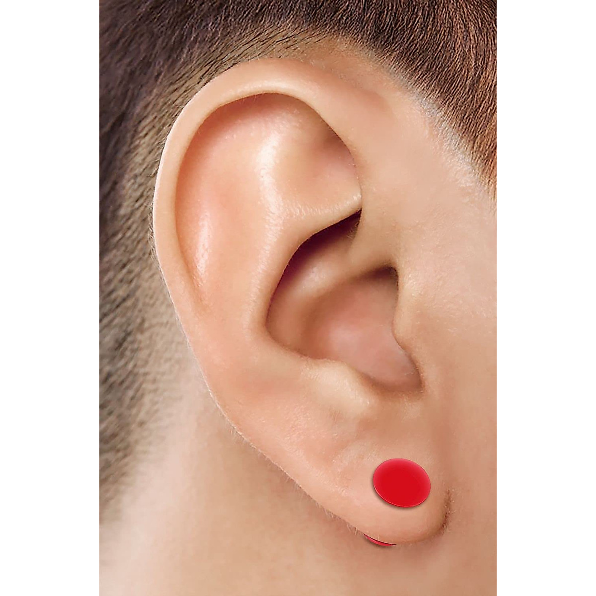 BanaVega 2PCS Silicone Red 11/16 inch 18mm Double Flared Saddle Unique Ear Ring Stretcher Lobe Gauge Plug Piercing Jewelry 2728