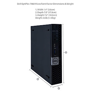 Dell Optiplex 7060 MFF Desktop - 8th Gen Intel Core i5-8500T 2.10GHz (Up to 3.5GHz), 8GB DDR4 2666MHz Memory, 256GB Solid State Drive, Intel UHD Graphics 630, Windows 10 Pro (64-bit)