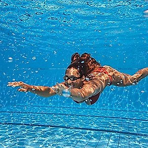 TOBA Swimming Goggles, Polarized Anti-Fog Lens UV Protection Leakproof Swim Goggles for Men, Women, Adults - Black White Revo Smoke