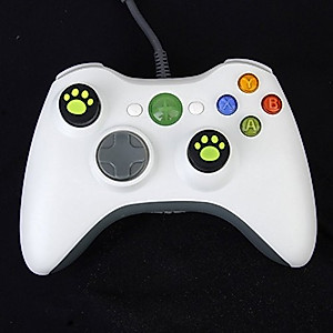 Ambertown Analog Silicone Thumb Stick Grips Cap Joystick ThumbSticks Caps Cover for PS4 PS3 Xbox One Xbox 360 PS2 Game Controllers (2 x Green Cat Dog Paw)