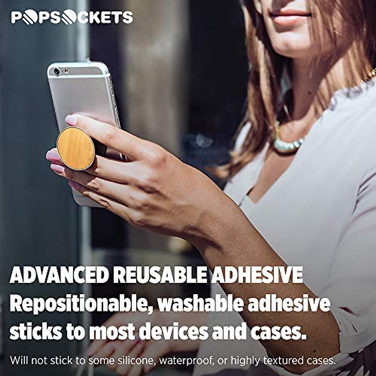 PopSockets: Collapsible Grip & Stand for Phones and Tablets - Bamboo