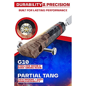 Dalstrong Chef Knife - 8 inch - Firestorm Alpha Series - Premium 10Cr15CoMoV High-Carbon Steel - Traditional Japanese Wa Stabilized Wood & Resin Handle - Kitchen Knife - Chef's Knife - w/Sheath