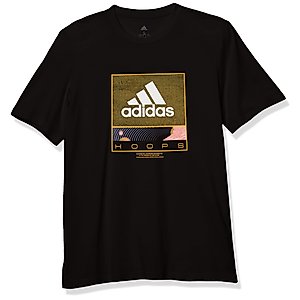 adidas mens Future Hoops Graphic Tee Black Medium