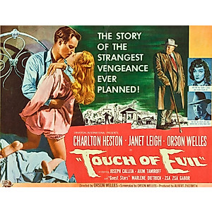 Posterazzi Touch Of Evil Charlton Heston Janet Leigh Orson Welles Marlene Dietrich Joseph Calleia 1958. Movie Masterprint Poster Print, (14 x 11)