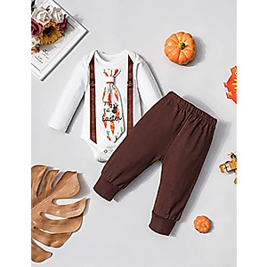 Baby Boy Easter Outfit 6-9 Months, Easter Baby Boy Outfit Suspender Long Sleeve Romper Pant Sets My First Easter Baby Boy Outfit Baby Easter Outfit Boy