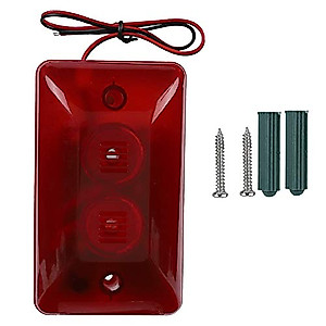 12V 15W Wired Strobe Siren,Sound and Light Alarm System,Sound Alarm Strobe Flashing Red Light 120dB for Home Security