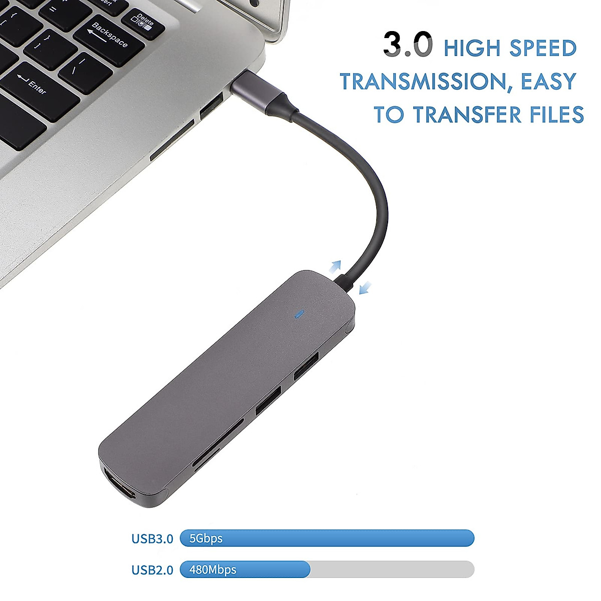 OSALADI USB Adapter USB Ethernet Adapter USB Hubs 1Pc Type Hub USB Hub Dock Station 5- in- 1 Phone Computer Laptop Converter Computer Adapter USB Docking Station USB Ethernet Adapter