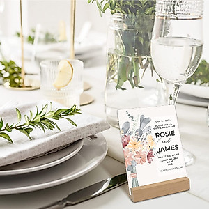 TINSKY 12 Pack Wood Place Card Holders Wooden Stands for Acrylic Signs Table Number Stands Picture Holders for Wedding Dinner Home Party Events Decoration Christmas Decoration (Wood)