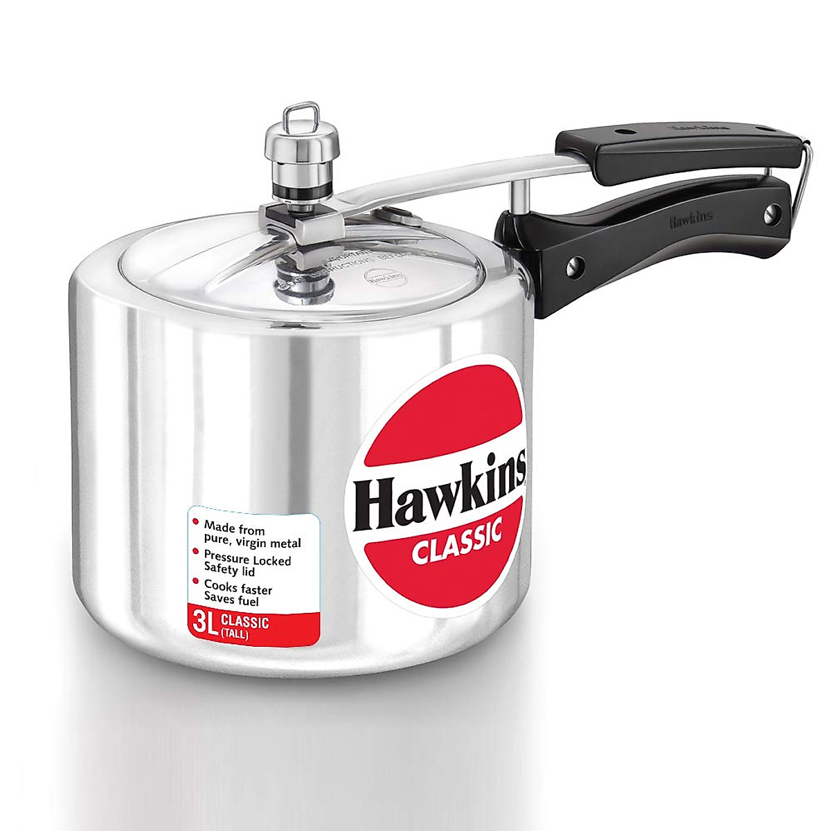 Hawkins 3 Litre Classic Pressure Cooker, Tall Design Inner Lid Cooker, Best Cooker, Silver (CL3T)