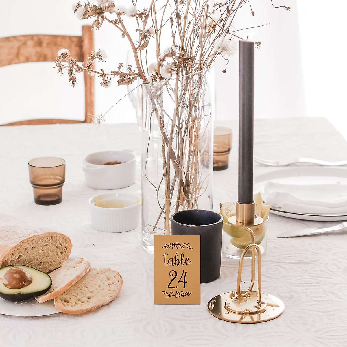 25pcs Wedding Table Numbers 1-25, 4x6 Inch Cardstock Table Numbers Double-Sided Table Signs for Wedding Reception Table Place Cards for Party Bridal Shower Anniversary Celebrations