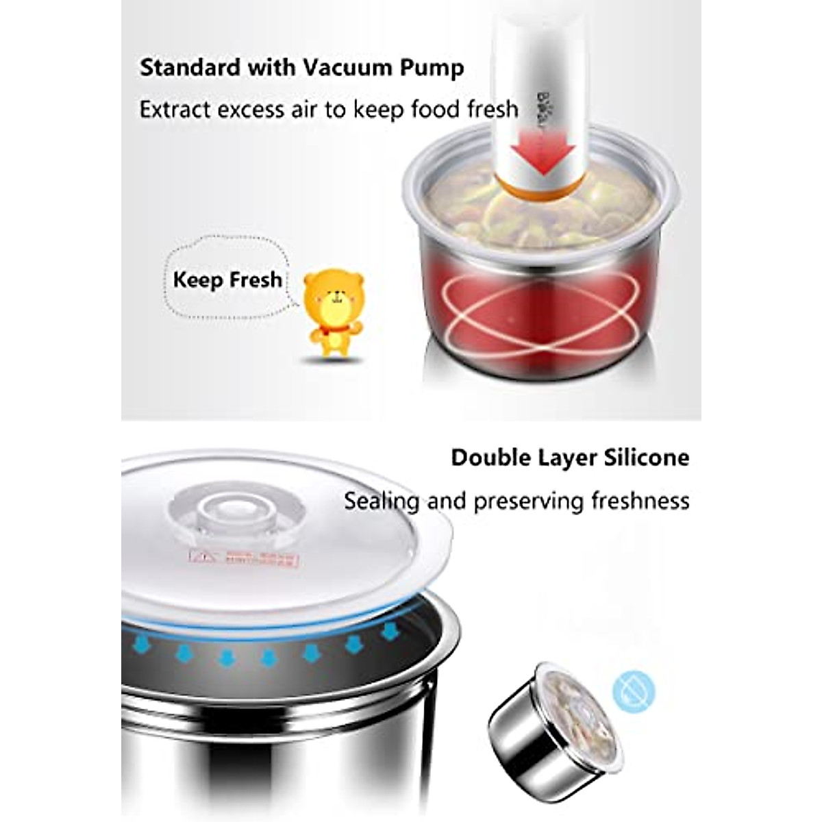 Bear DFH-B20J1 Smart Self Heated Lunch Box, Mini Hot Pot, Leakproof Plug-in Lunch Box with Keep Warm Function, Blue, 2L