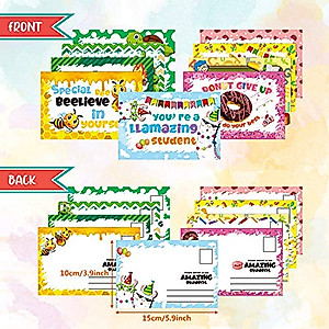 Outus Thinking of You School Postcards Motivational Inspiration Accents for Teachers to Send To Students, 9 Styles, 4 x 6 Inch Encouragement Notecards for Home School Classroom Preschool (45 Pieces)