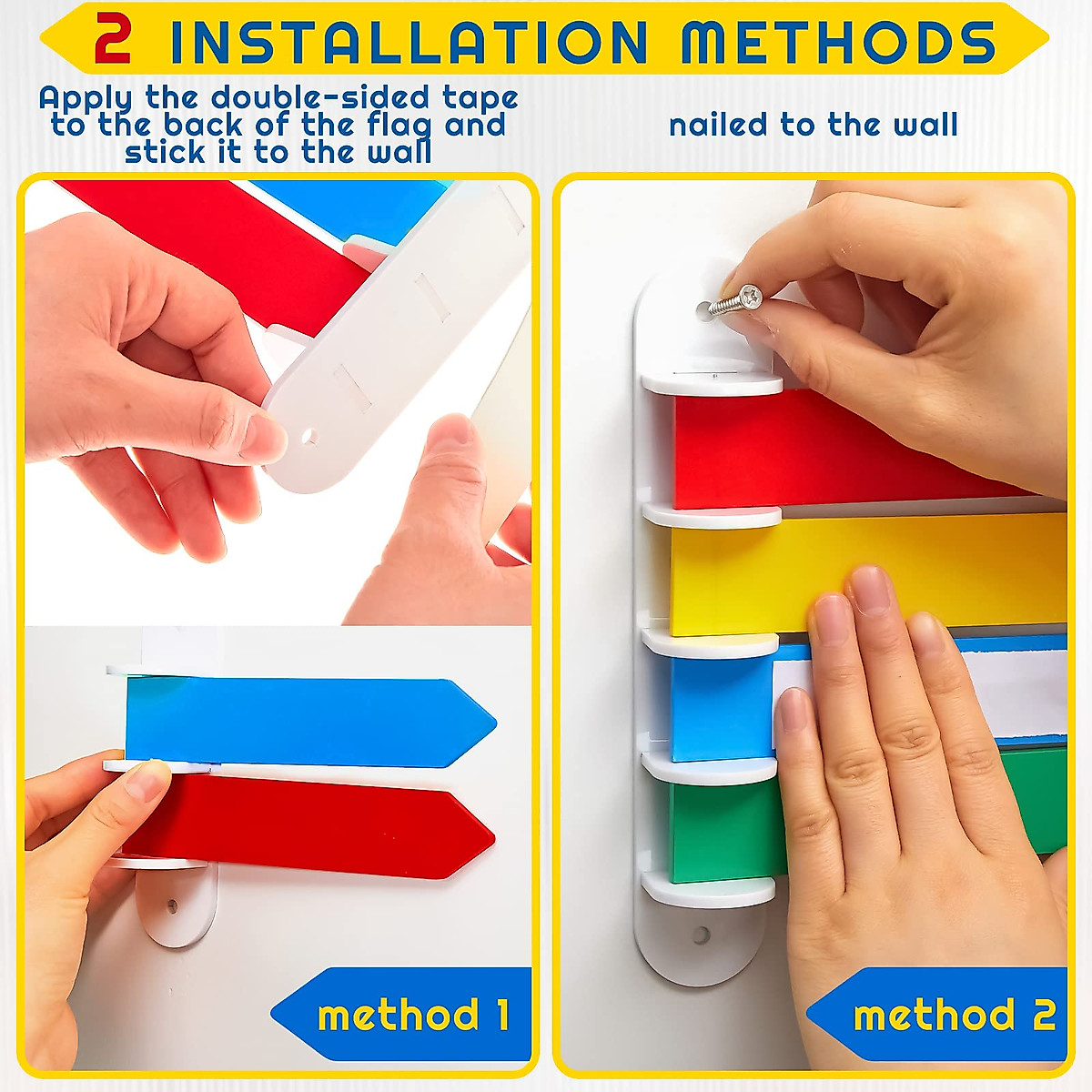 Preboun 4 Pack Exam Room Flags 7 Inch Long Medical Door Flags Primary Colors Exam Room Medical Room Status Flags for Doctors Offices Hospitals and Clinics Supplies (2 Flags)