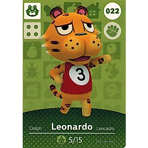 Nintendo Animal Crossing Happy Home Designer Amiibo Card Leonardo 022/100 USA Version
