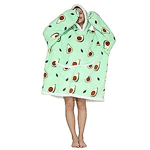 JERYMUND Oversized Blanket Hoodie - Sherpa Fleece Wearable Blanket for Unisex Adult Women Men, Fluffy Giant Comfortable Hooded Sweatshirt