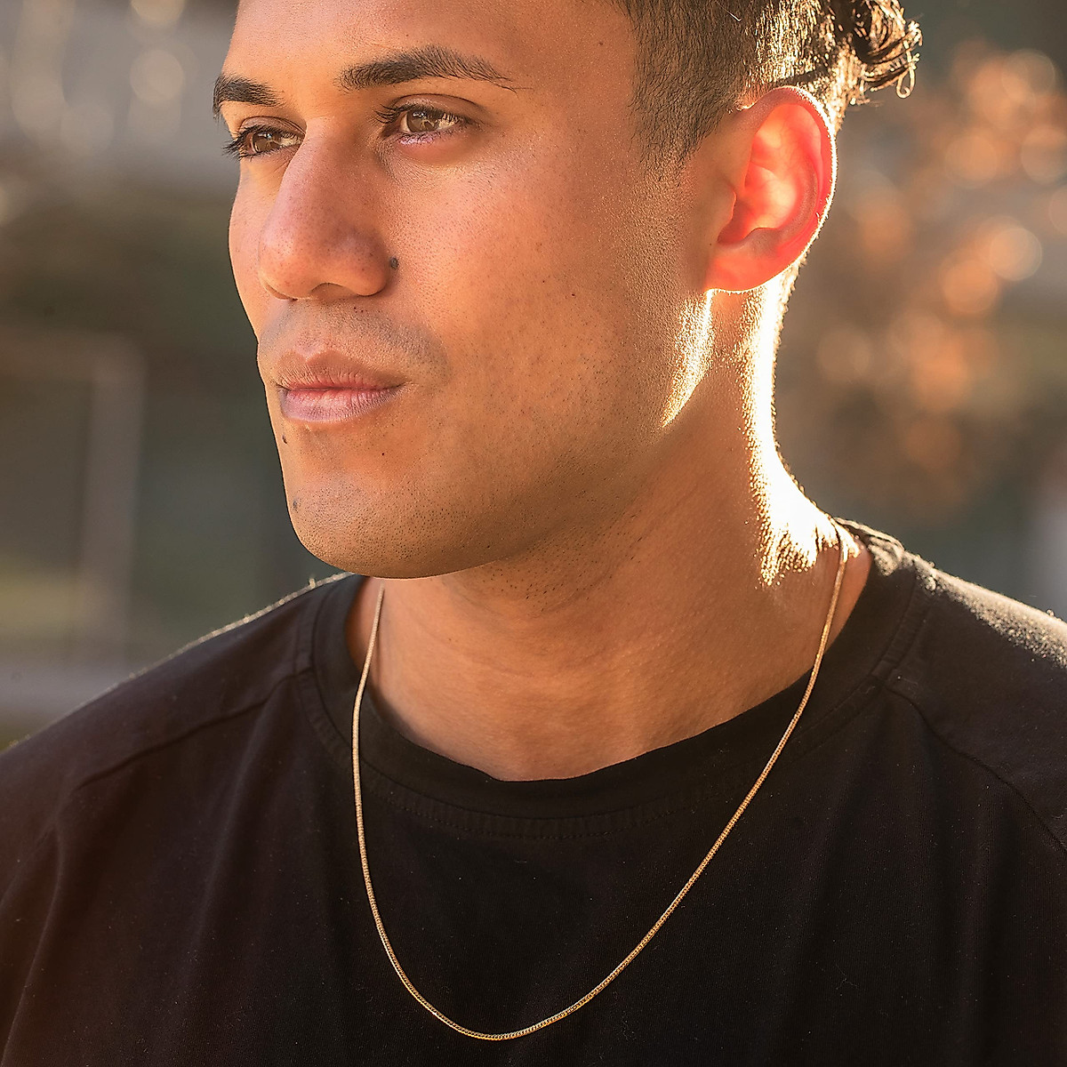 LIFETIME JEWELRY Crushed Herringbone Chain Necklaces for Women and Men 24k Gold Plated (20 inches, 2mm, Gold)