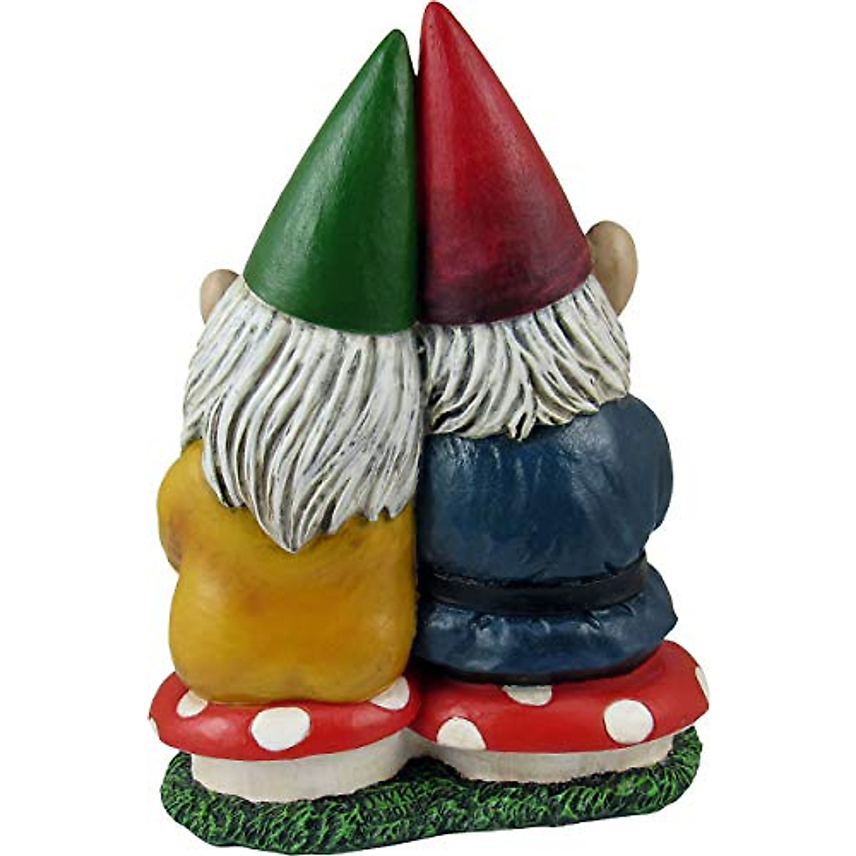DWK World of Wonders Gnome & Forever - Adorable Hand-Painted Gnome Couple in Love with Heart-Shaped Forever Wood Slice Indoor Outdoor Figurine Cute Romantic Home Garden Patio Lawn Accent, 6.5-inch