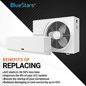 BlueStars Premium 5-2-1 CSR-U1 CSRU1 Compressor Saver Hard Start Capacitor Kit for 1- to 3-ton AC units - Durable 5-2-1 HVAC Compressor Saver Hard Start Capacitor - Easy to Install - PACK OF 1