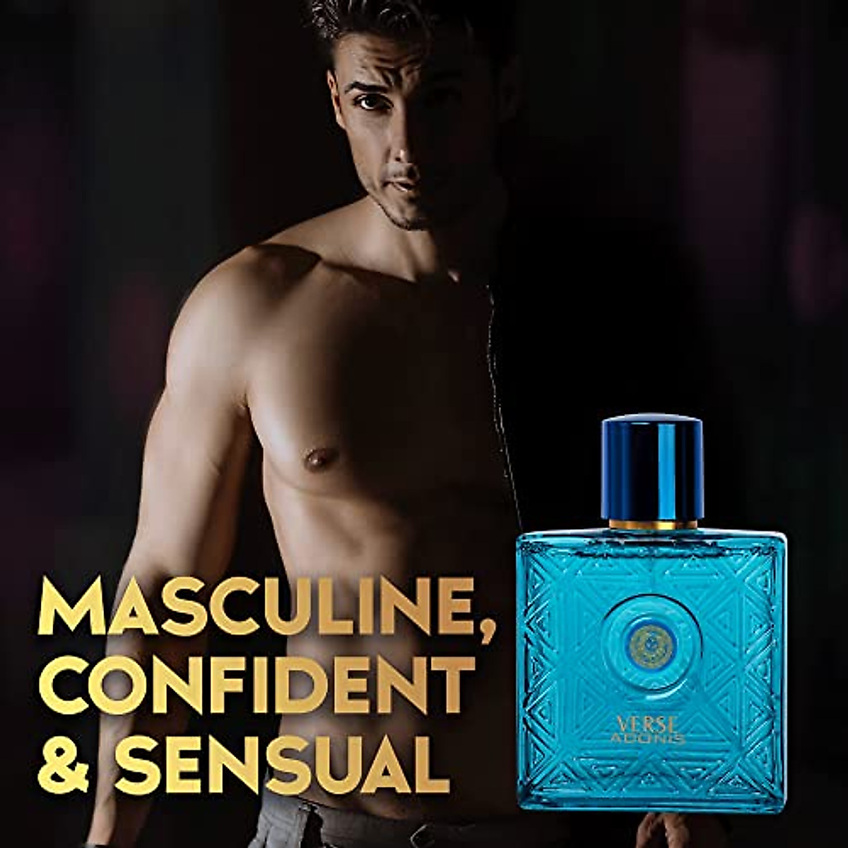 NovoGlow Verse Adonis for Men - 3.4 Fl. Oz. 100ml Men's Perfume Carrying Pouch - Refreshing Combination of Woody Floral & Fruity Scents - Masculine Scent Lasts All Day A Gift for Any Occasion