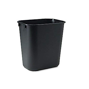 Rubbermaid Commercial Rubbermaid 295500BK Deskside Plastic Wastebasket, Rectangular, 3 1/2 gal, Black