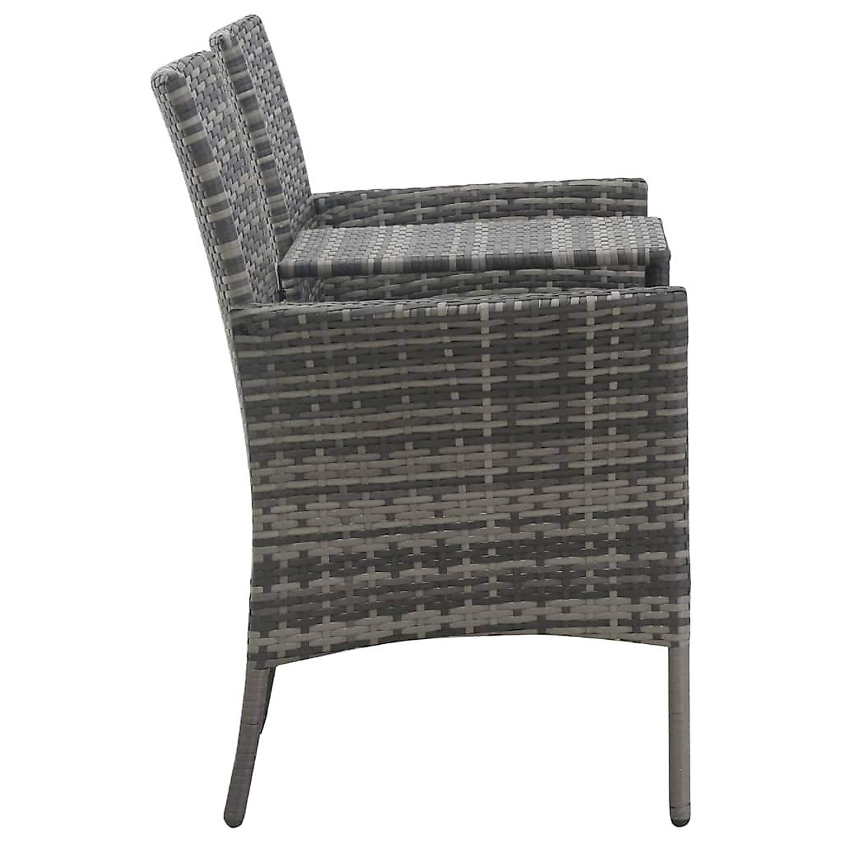 AJSEOYBS Patio Furniture Set,Outdoor Furniture,Patio Conversation Sets for Backyard, Porch, Balcony, Poolside,2-Seater Patio Sofa with Tea Table Poly Rattan Anthracite