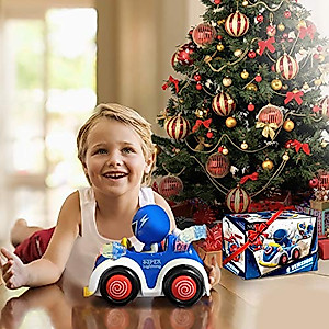 NQD Remote Control Cartoon Car for Toddlers with Music and Lights, 2.4GHz Radio Control RC Race Car, Educational Learning Toys