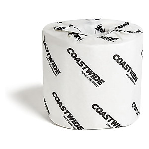 Coastwide Recycled Toilet Paper Rolls, 2-Ply, 350 Sheets Per Roll (48 Individually Wrapped Toilet Paper Rolls Per Carton)
