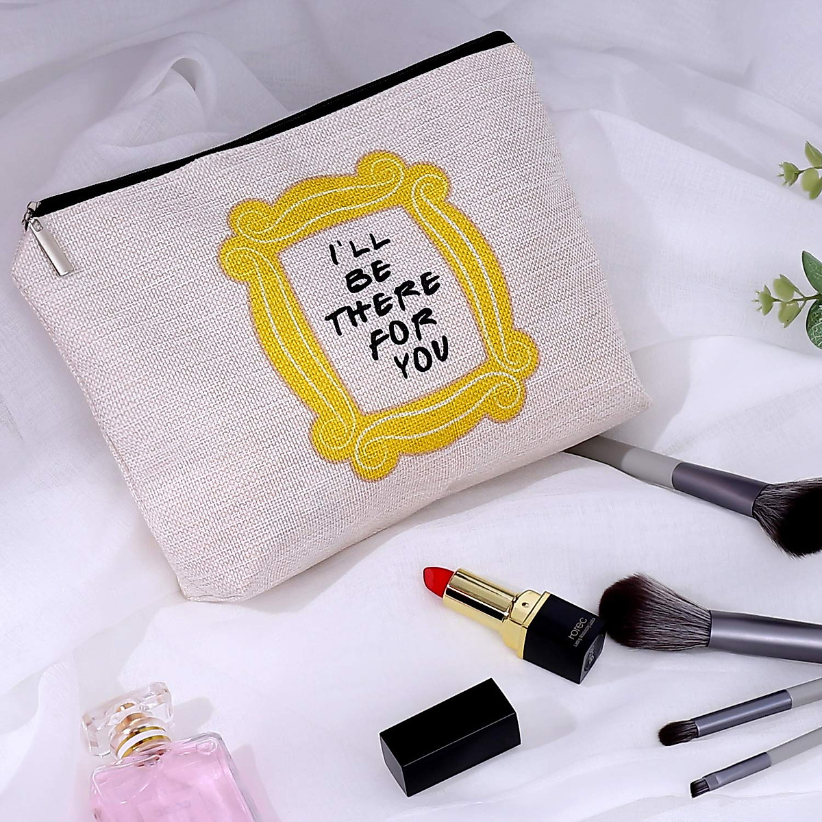 Brital Friends Makeup Bag Friends TV Show Merchandise Yellow Peephole Frame Travel Waterproof Toiletry Cosmetic Bag for Friends Fans